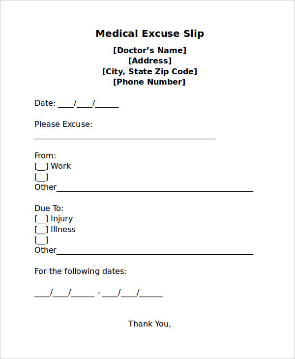 Free Doctors Note Template Pdf