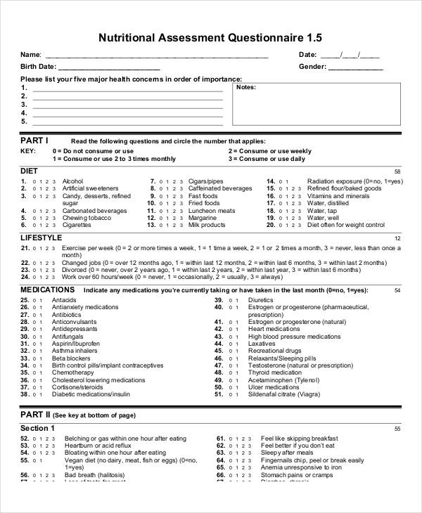 33 Assessment Questionnaire Examples To Download 33 Assessment Questionnaire Examples To Download
