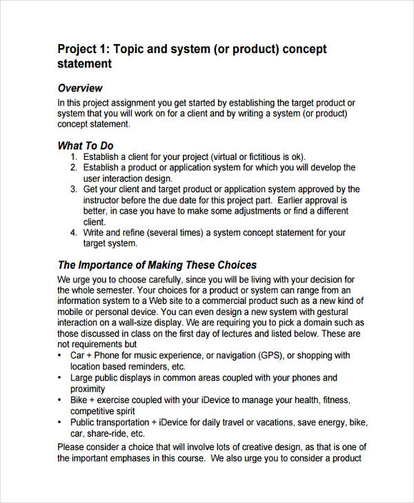 Concept Statement 26 Examples Format Pdf Examples