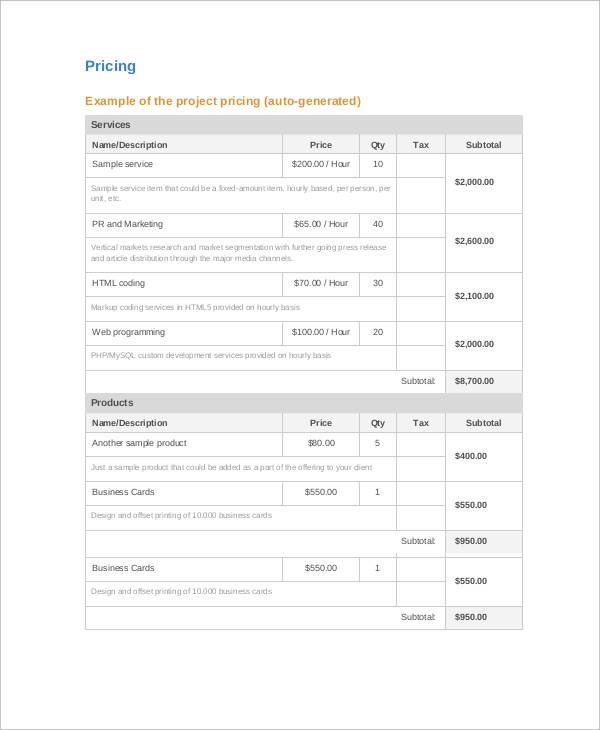 Professional Proposal - 11+ Examples, Format, Pdf | Examples
