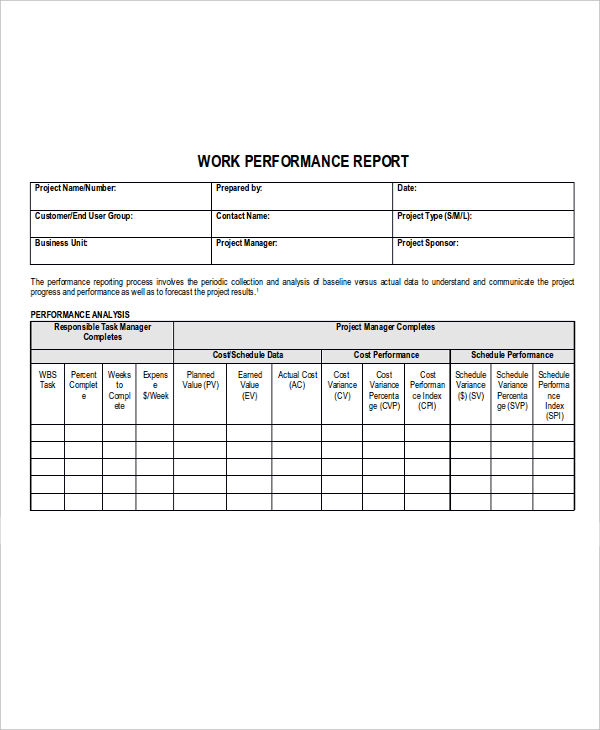 Performance Report 17 Examples Format Pdf Examples