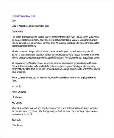 17+ Resignation Email Examples, Samples