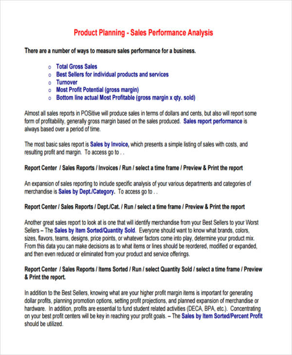  Sales Performance Analysis Report Sample Classles Democracy Riset