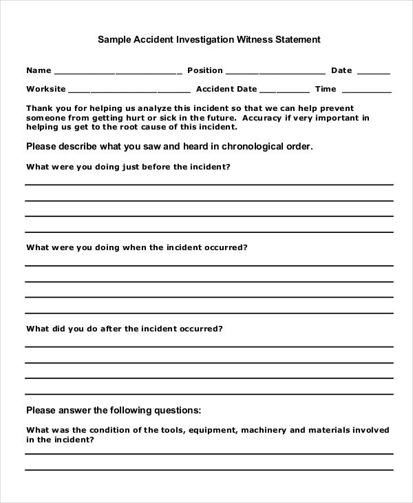 Witness Statement 7 Examples Format Pdf Examples