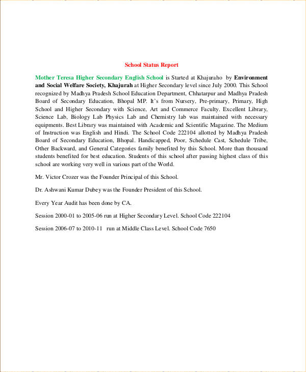 Status Report - 9+ Examples, Format, Pdf | Examples