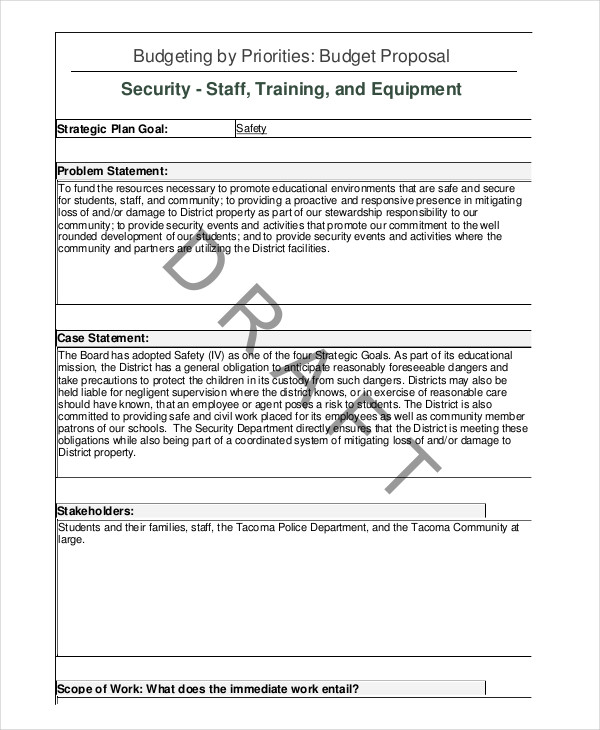 Security Proposal Examples - 12+ in PDF | Google Docs | Pages | MS Word | Examples
