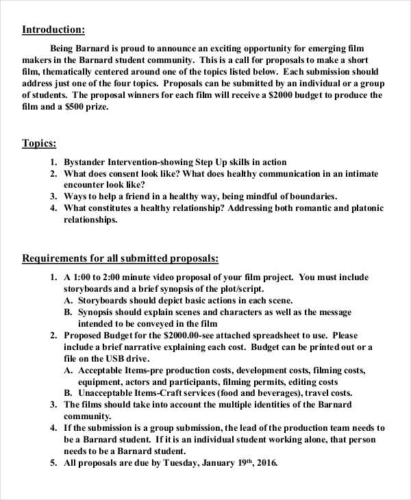 Short Proposal - 13+ Examples, Format, Pdf | Examples