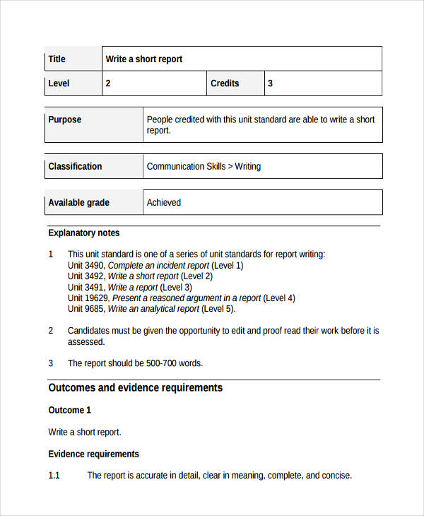 Short Report 7 Examples PDF Examples