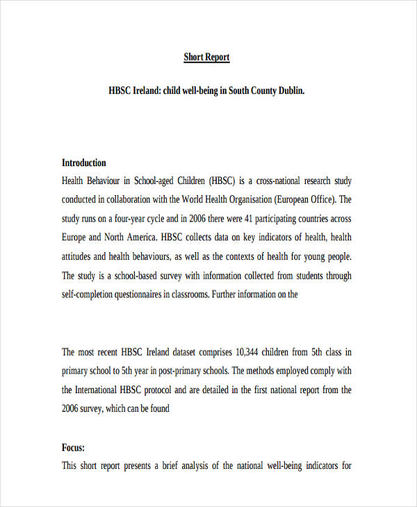 Short Report - 7+ Examples, PDF | Examples