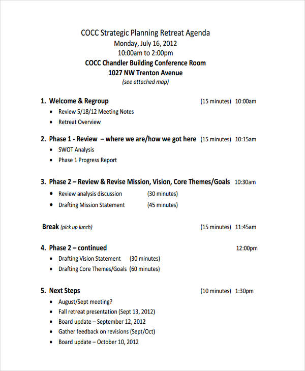 9 Retreat Agenda Examples To Download 9 Retreat Agenda Examples To Download