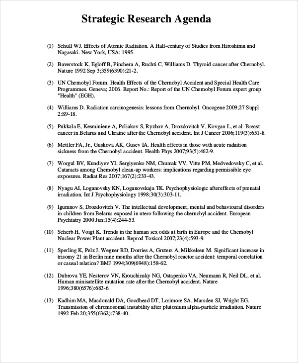 8 Research Agenda Examples To Download