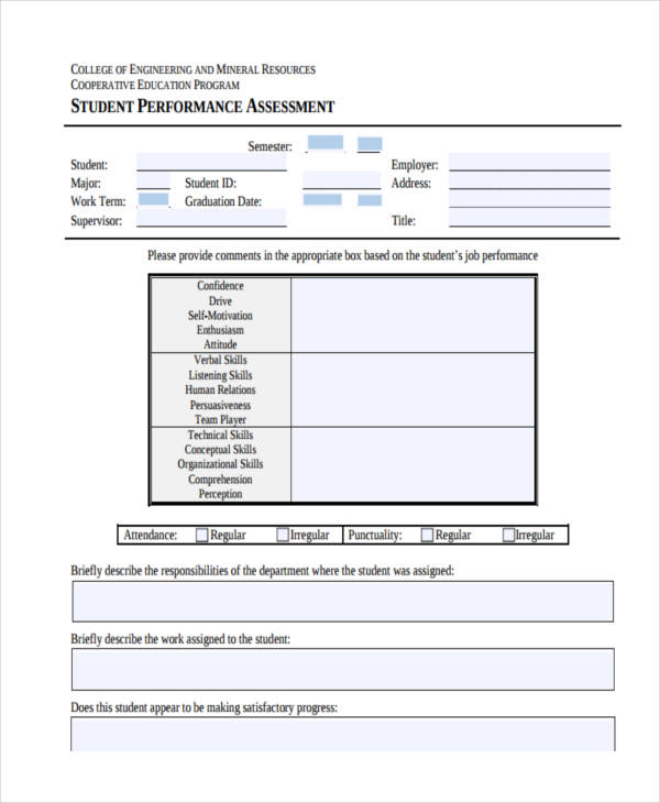 Performance Assessment 19 Examples Format Sample Examples