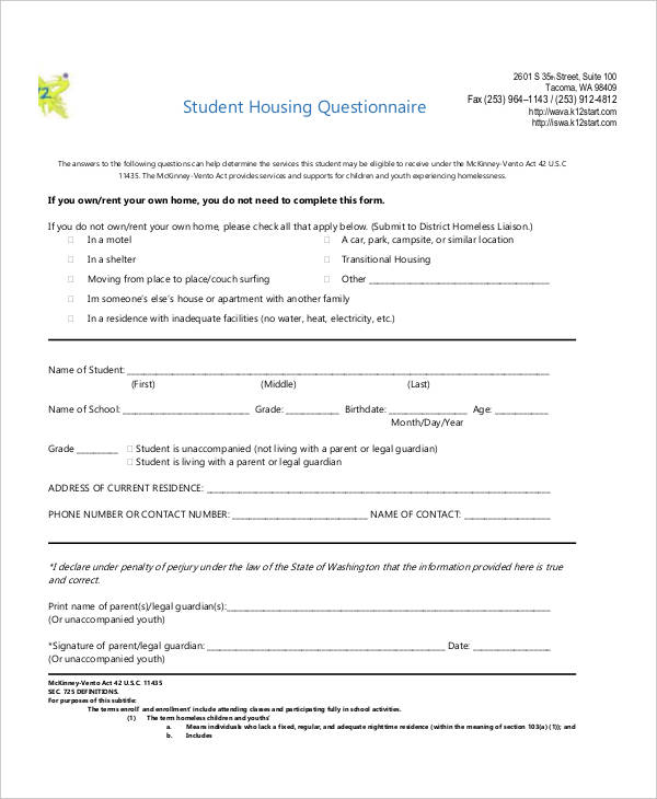Student Questionnaire - 22+ Examples, Format, Pdf | Examples