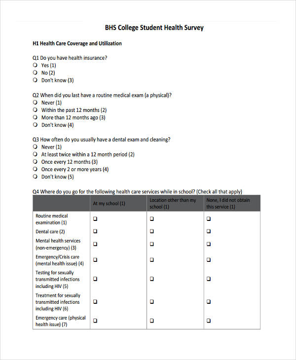 Survey Questionnaire Examples - 32+ in PDF | MS Word | Google Docs ...