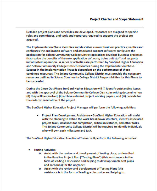 Scope Statement 13 Examples Format Pdf Examples