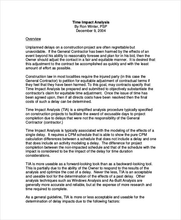 Impact Analysis - 9+ Examples, Format, Pdf | Examples