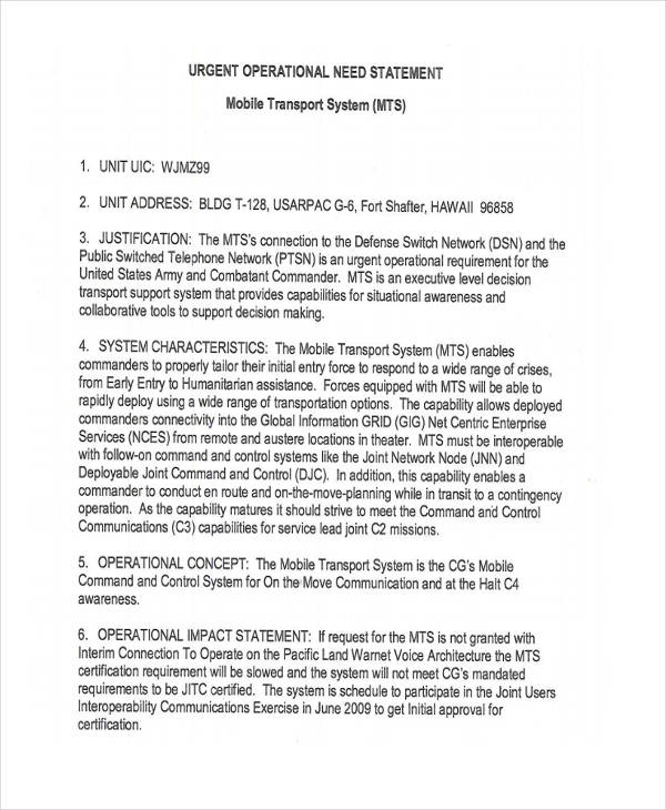 Need Statement 13 Examples Format Pdf Examples