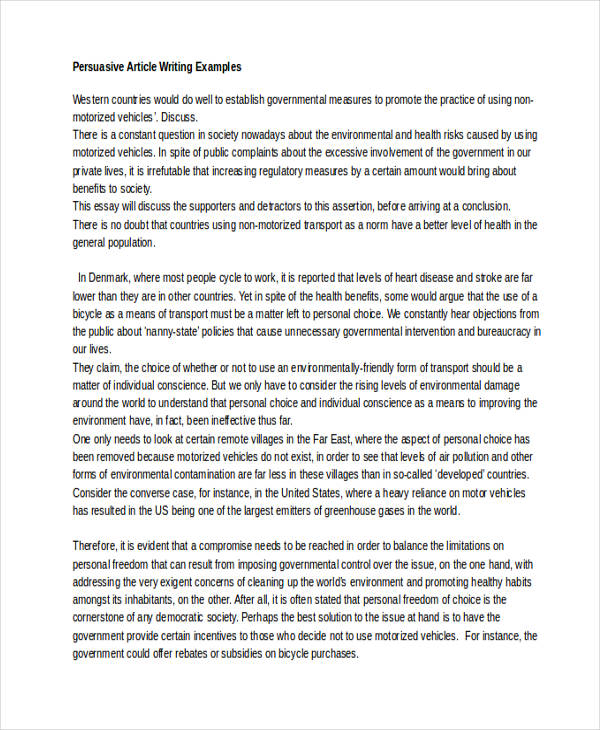 Article Writing Examples - 10+ Samples in DOC | PDF