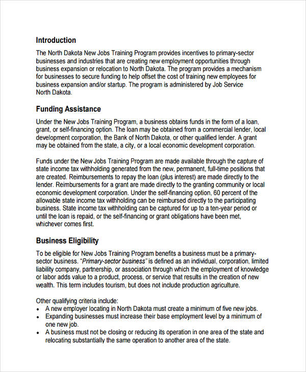 Training Program Examples 20 In PDF InDesign PSD MS Word 