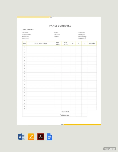 Panel Schedule - 11+ Examples, Format, Pdf | Examples