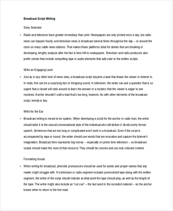 Scriptwriting 22 Examples Format How To Start Pdf
