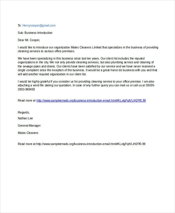 Introduction Email