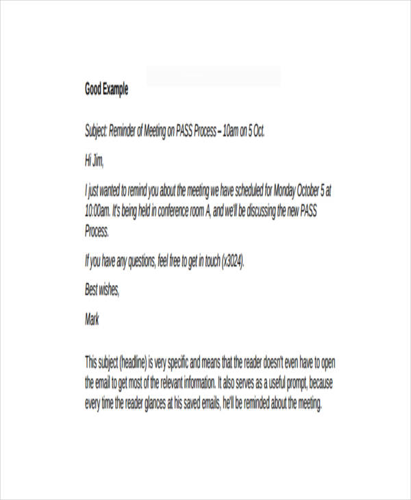 Reminder Email Examples Format Pdf Examples