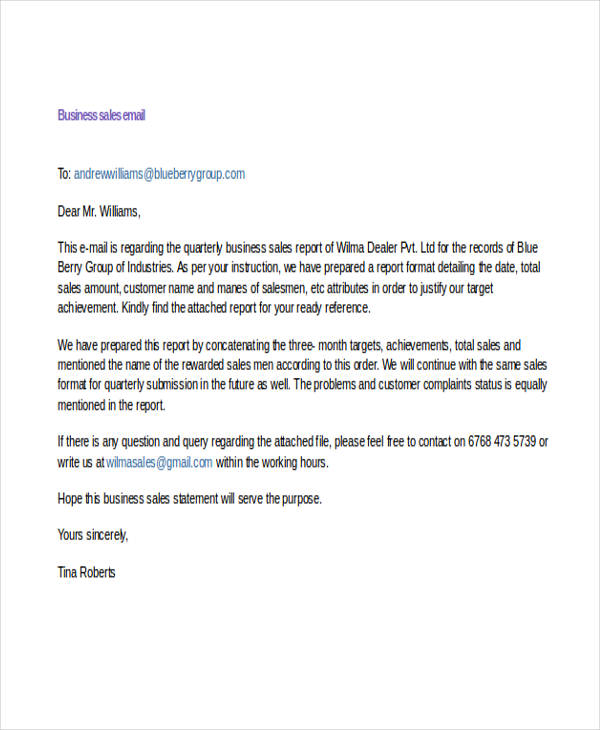 Sales Email - 6+ Examples, Format, How to Write, Pdf