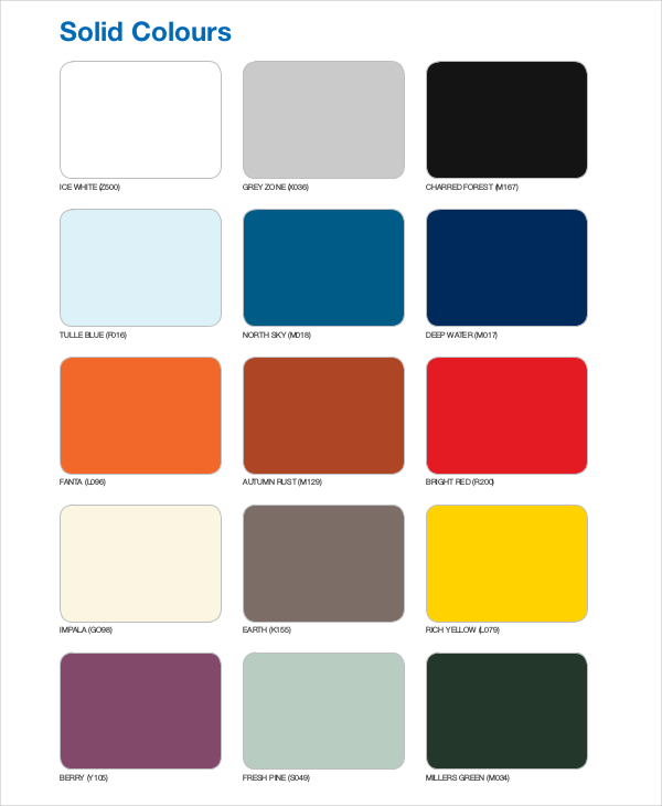 Color Chart - 7+ Examples, Format, Pdf | Examples