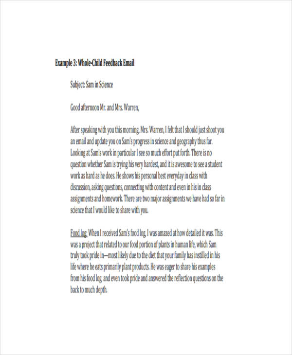 Coworker Feedback Example