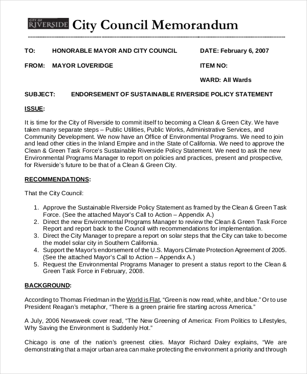 Action Memo - 6+ Examples, Format, Pdf | Examples