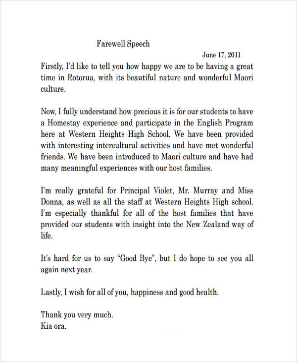  Format Of Speech Writing In English 7 Welcome Speech Examples