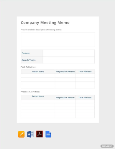 Meeting Memo - 33+ Examples, Format, Pdf | Examples