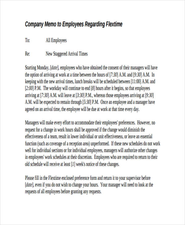 Company Memo - 17+ Examples, Format, Pdf | Examples