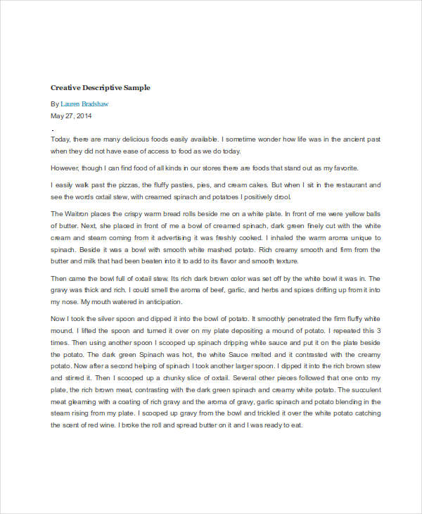 How To Write A Good Descriptive Paragraph Examples