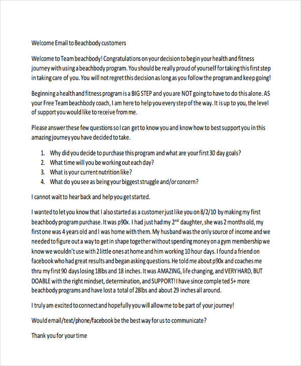 Welcome Email - 6+ Examples, Format, Pdf | Examples