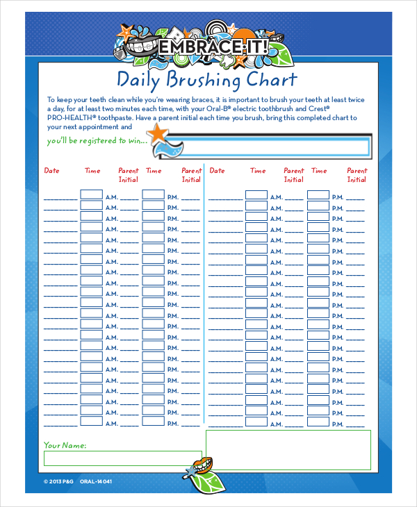 Daily Chart - 9+ Examples, Format, How to Make, Pdf