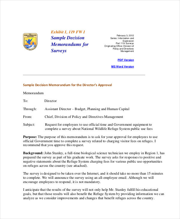 Decision Memo - 8+ Examples, Format, Pdf | Examples