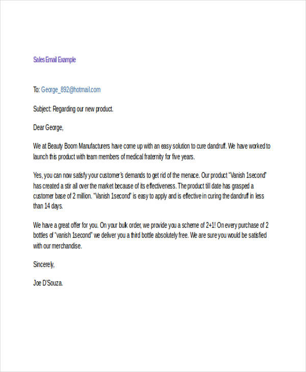 Sales Email 6 Examples Format Pdf Examples