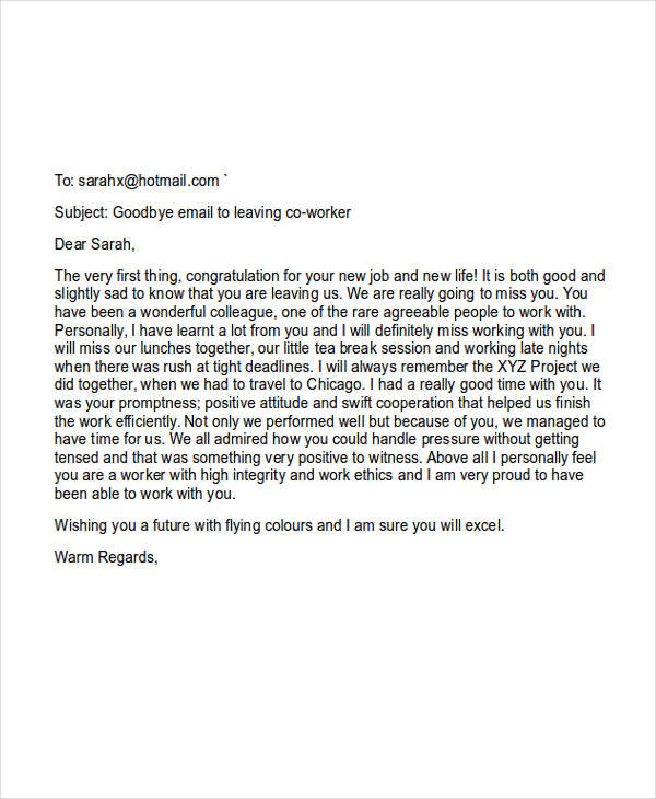 Goodbye Emails to Coworkers - 10+ Examples, Format, How to Write, Pdf