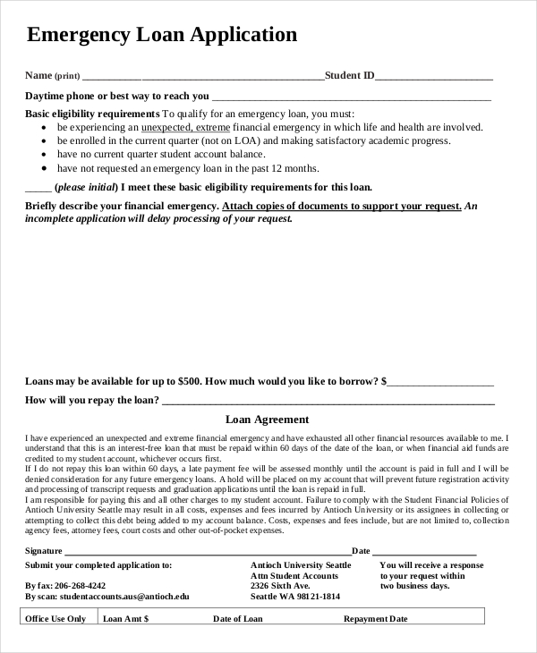 Loan Application - 11+ Examples, Format, Pdf | Examples