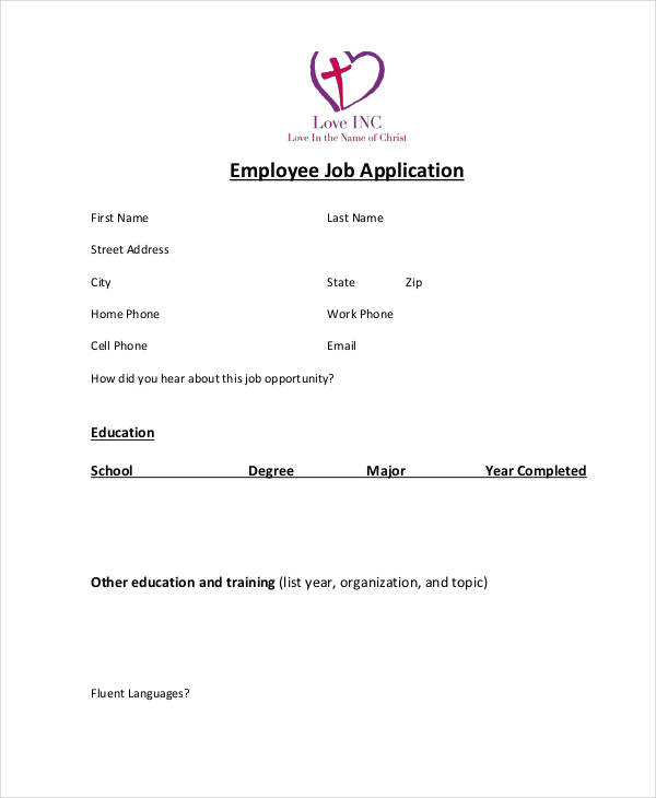 Job Application - 10+ Examples, Format, Pdf | Examples