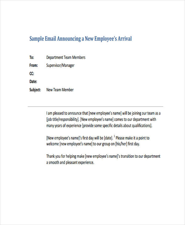 How To Write A New Employee Announcement Emails With Examples ZOHAL