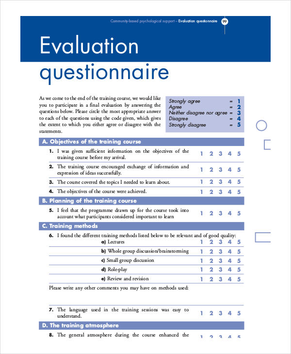 Pre Training Program Questionnaire EOUA Blog