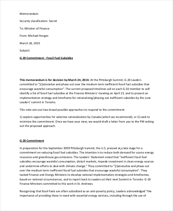 Financial Memo - 11+ Examples, Format, Pdf | Examples