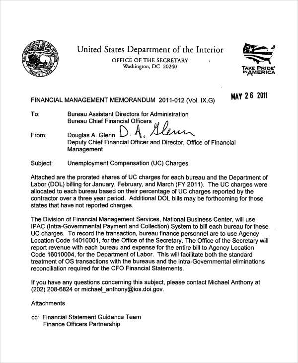 Sample Letter Memo