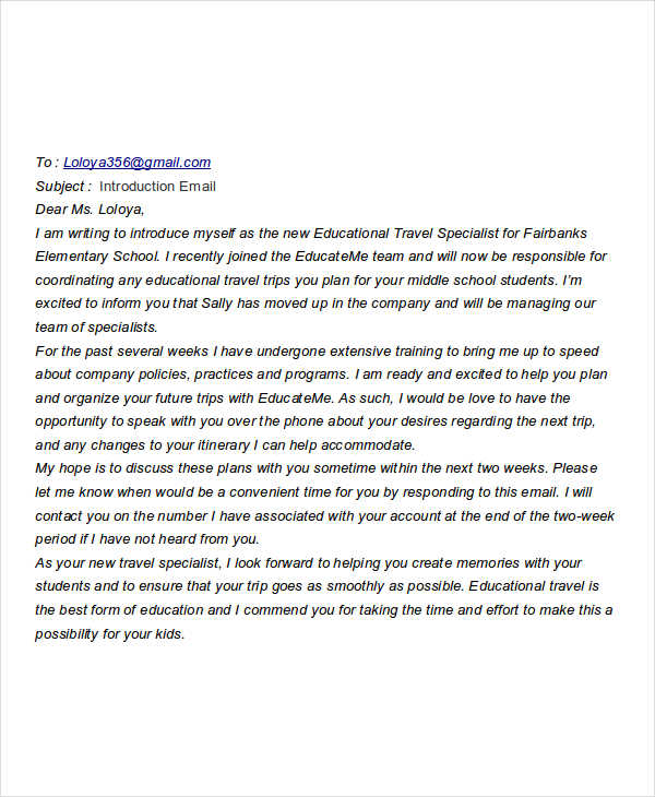 Person Introduction Email
