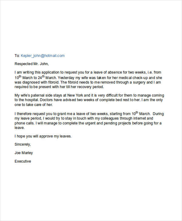 Leave Application Email 17 Examples Format Pdf Examples