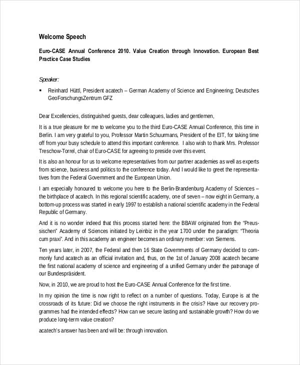 Speech Templates 24 Examples In PDF DOC Examples