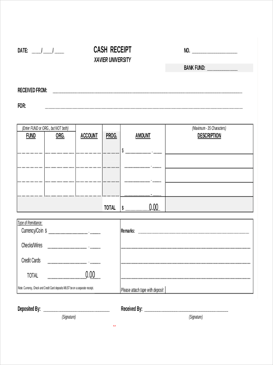 Cash Receipt - 8+ Examples, Format, Pdf | Examples